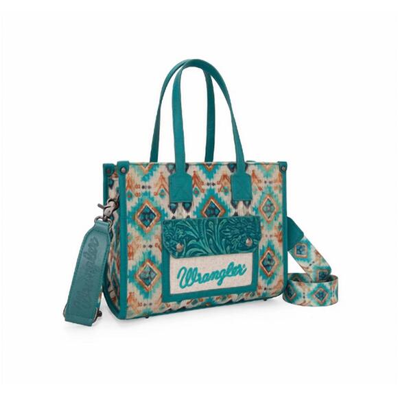 Wrangler | Bags | New Wrangler Aztec Crossbody Tote Bag In Turquoise ...
